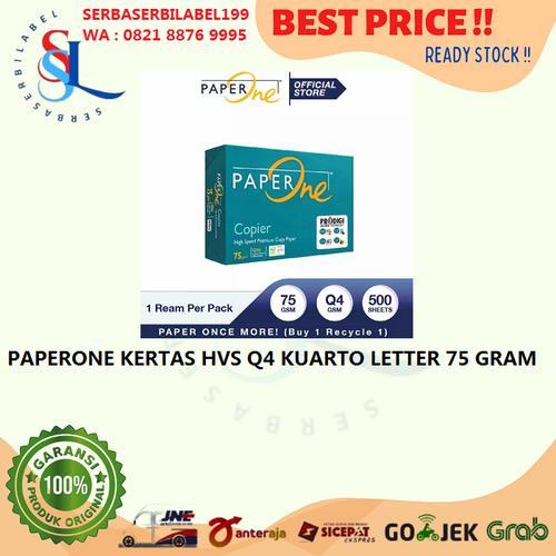 Jual PAPERONE Q4 KUARTO LETTER 75 GRAM KERTAS HVS PRINT FOTOKOPI ...