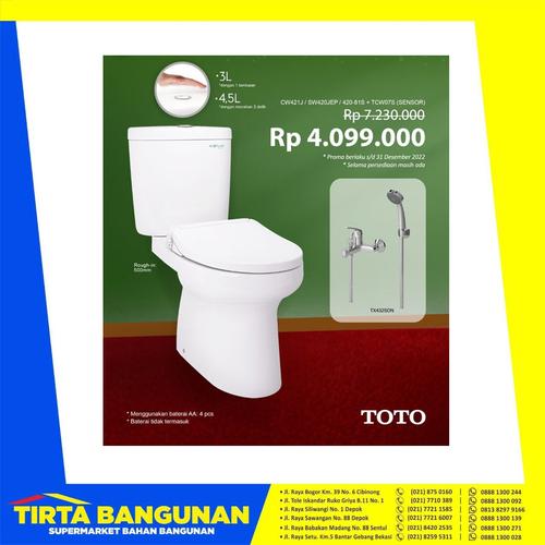 Promo TOTO CW421/SW420JEP/81S+TCW07S TX432SDN CLOSET/TOILET TOUCHLESS ...
