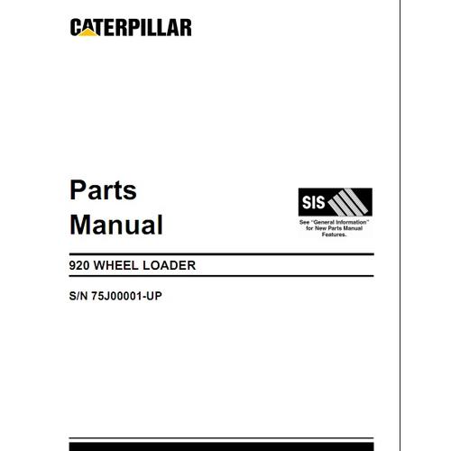 Jual Parts Catalog Wheel Loader CAT 920 versi pdf - Kota Surabaya ...