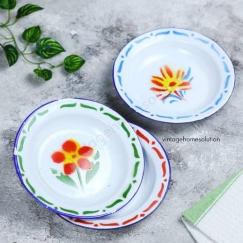 Jual Piring Seng Enamel Kembang 16 cm ISI 6 PCS - Kota Yogyakarta ...