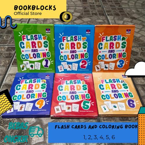 Jual FLASH CARD AND COLORING BOOK 1,2,3,4,5,6 /KARTU DAN MEWARNAI - 6 ...