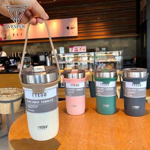 Jual tyeso take away handle tumbler premium double stainless / botol ...