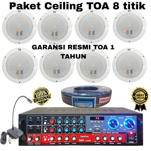 Jual speaker buat panggilan Ceiling 8 unit mic meja podium ampli usb ...