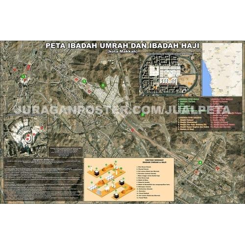 Jual Peta Urutan Perjalanan Ibadah Umrah dan Ibadah Haji Ukuran 60x90cm ...