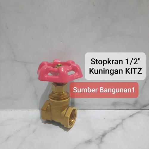 Jual Stop keran besi 1/2" KITZ kuningan gate Valve stopkran pipa drat dalam - Kab. Bekasi ...