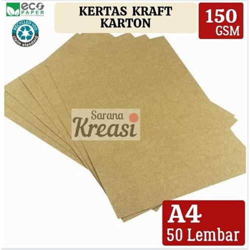 Jual Kertas Karton Kraft 150gsm A4 (50 Lembar) | Samson Brown Craft ...