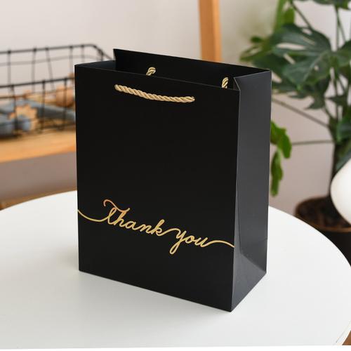 Jual Paperbag Black Small Cute Thank You Goodie Bag Premium - Hitam ...