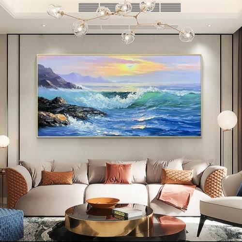 Jual lukisan abstrak ombak laut lepas 100x200cm Hiasan dinding ...
