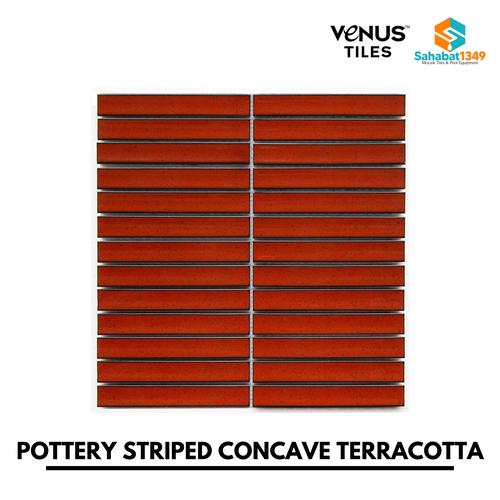 Jual Mosaic Dinding Interior - Venus Pottery Striped Concave Terracotta ...