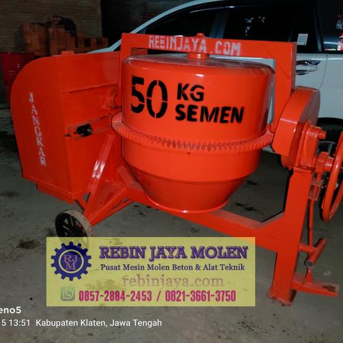 Jual Mesin Cor Beton Molen Semen fullset Mesin Diesel 8 PK 50kg semen ...