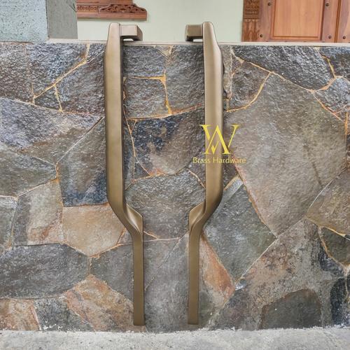 Jual Handle Pintu Rumah Kuningan Motif Butterfly Gold Doff 80 cm 2 pcs ...