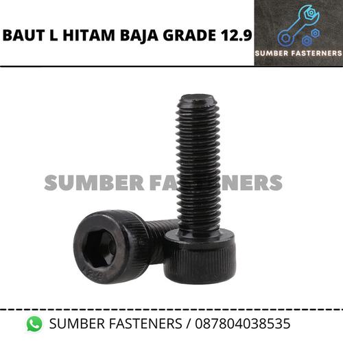 Jual Baut L M20x70mm / M20x70 / 20x70 Baja Hitam Grade 12.9 FULL DRAT ...