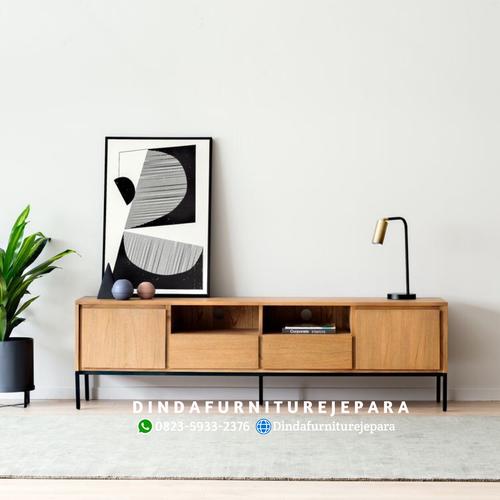 Jual MEJA TV MINIMALIS JATI SOLID - TV STAND MINIMALIS KAKI BESI ...