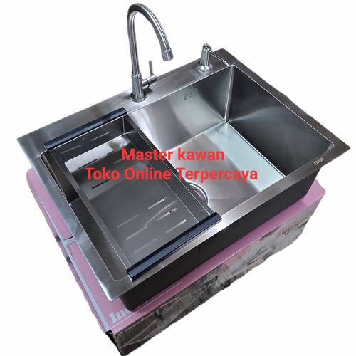 Promo Paket Lengkap Kitchen Sink Stainless INOBE 6045 + KRAN PIPA ...