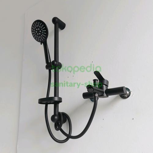Jual PAKET SHOWER TIANG STAINLESS HITAM + KRAN PANAS DINGIN STAINLESS ...