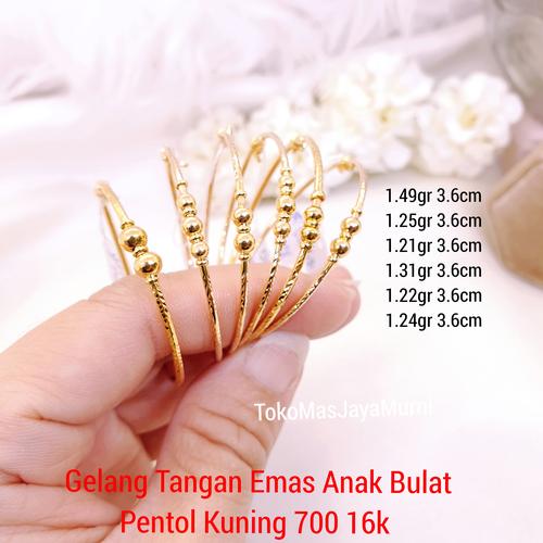 Jual Gelang Emas Anak Baby Lahir Pipa Bola Polos Kuning 700 16k - 1 ...