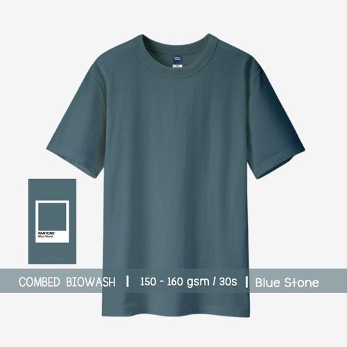 Promo KAOS BASIC- Blue Stone [ COMBED BIOWASH 30s OEKO-TEX]| Kaos Polos ...