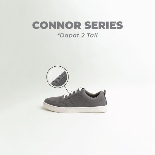 Jual Sepatu Abu Pria Sneakers Cowok Connor Gray Series (2 Tali ...