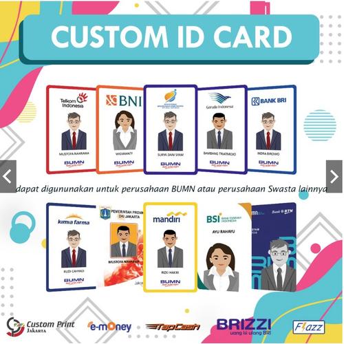 Jual Custom Etoll Emoney ID Card BUMN Name tag brizzi tapcash flazz GEN ...