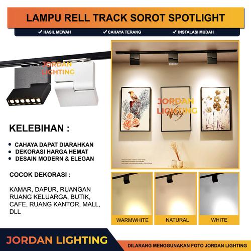 Jual Lampu Sorot Rell Track LED Rel 10 Watt 20 Watt Spotlight Spot 10W 20W - 20 Watt Putih ...