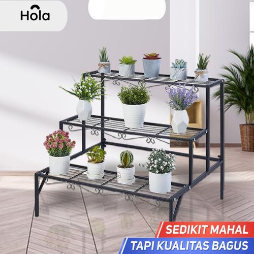 Jual Rak Bunga Stainless Standing Pot Tanaman 3 Susun Multifungsi ...