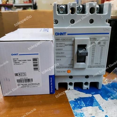 Jual MCCB 3P 100A 125A 80A CHINT 20KA NM1-125C/3300 - 3P 100A - Jakarta ...