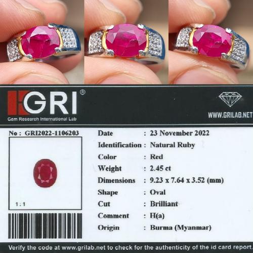 Jual Natural HQ Batu Red Ruby Burma Birma Mogok Myanmar Heated-a 2.45 ...
