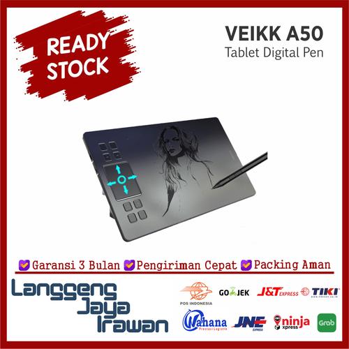 Jual VEIKK A50 Graphics Menggambar Tablet Digital Pen 8192 Sensitivitas ...