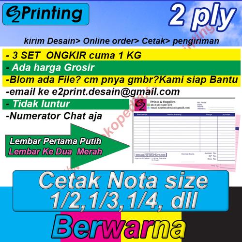 Jual Cetak Nota bon 2ply bisa satuan CMYK - Kota Tangerang Selatan ...