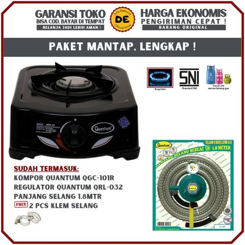 Jual Paket Kompor Gas Quantum 1 Tungku QGC-101 R dan selang gas ...