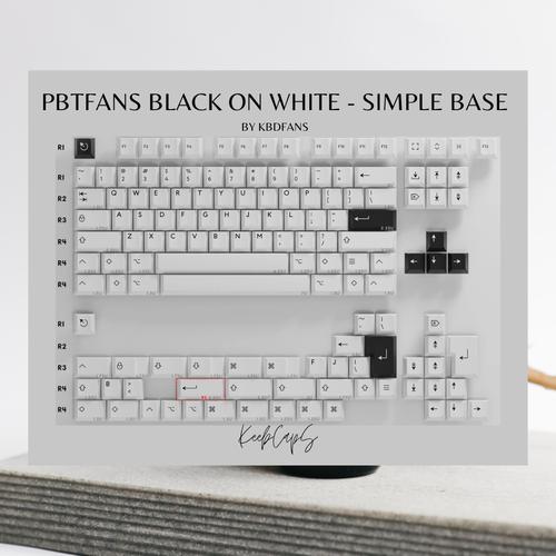 Jual PBTfans Black on White BoW Keycaps - Base & Simple Base - Base ...