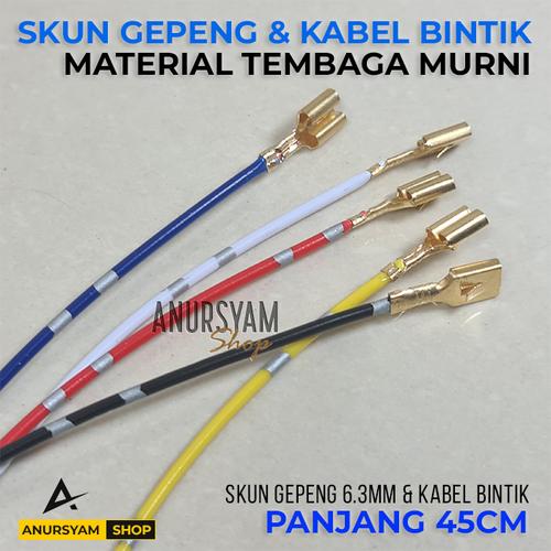 Jual Skun Gepeng 6.3 Plus Kabel Bintik 45cm / Set Kabel Bintik + Skun ...