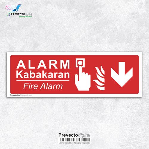 Jual Sticker Safety Sign K3 Fire Alarm Arah Bawah - 10x30cm - Jakarta ...