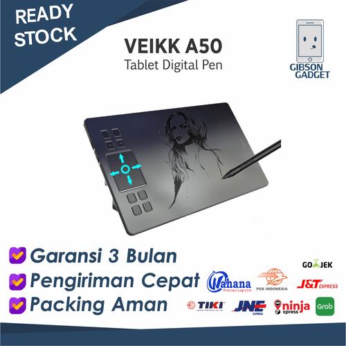 Jual VEIKK A50 Graphics Menggambar Tablet Digital Pen 8192 Sensitivitas ...