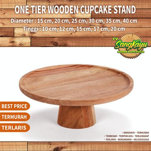 Jual Rak kue kayu cupcake stand tatakan kue tempat kue wood cake stand ...
