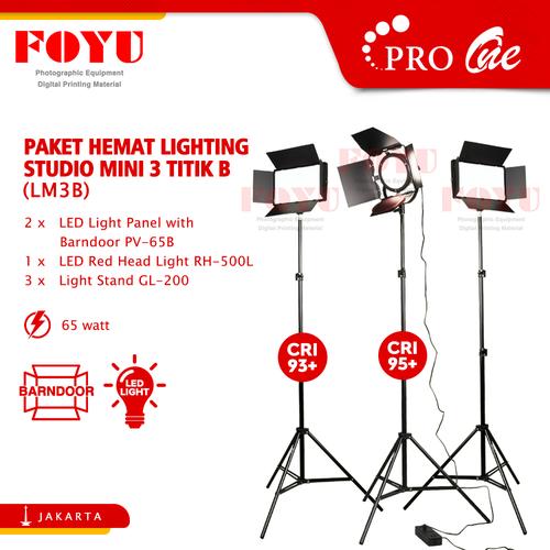 Promo Paket LED Studio Lighting Mini 3 Lampu LM3B Panel Barndoor Pro ...