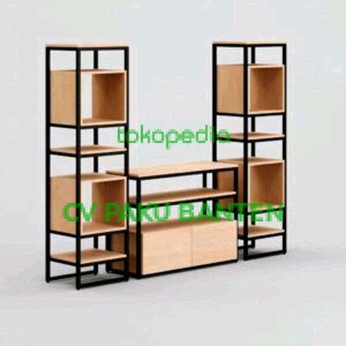 Jual rak susun) rak mejja tv kayu rangka besi hollo - Kota Tangerang ...