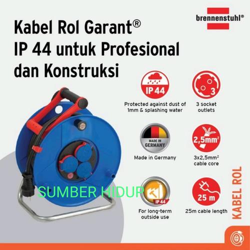 Jual Brennenstuhl Kabel Rol 25m IP44 Garant 3x2.5 Cable Roll H07RN-F ...