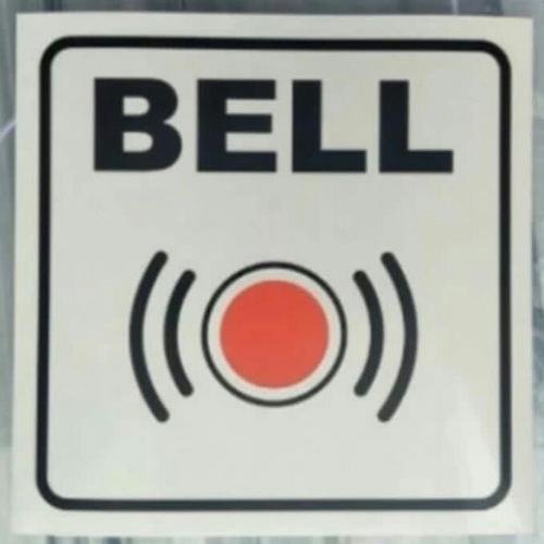 Jual stiker Vinyl TANDA BELL RUMAH 5x5cm sign rambu k3 - Abu-abu ...