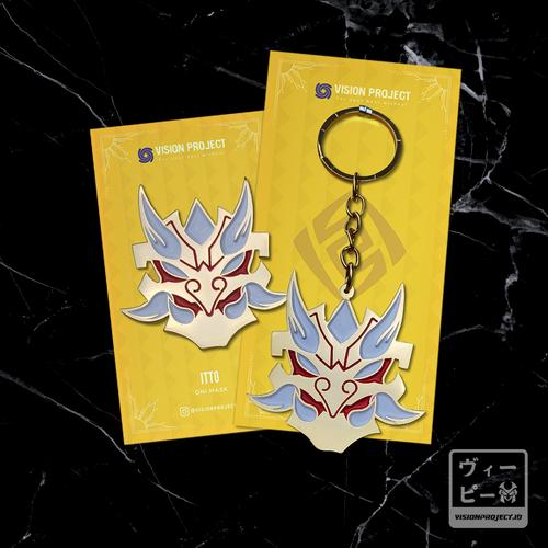 Jual Soft Enamel Pin / Keychain Genshin Impact - Itto Oni Mask - Kota ...