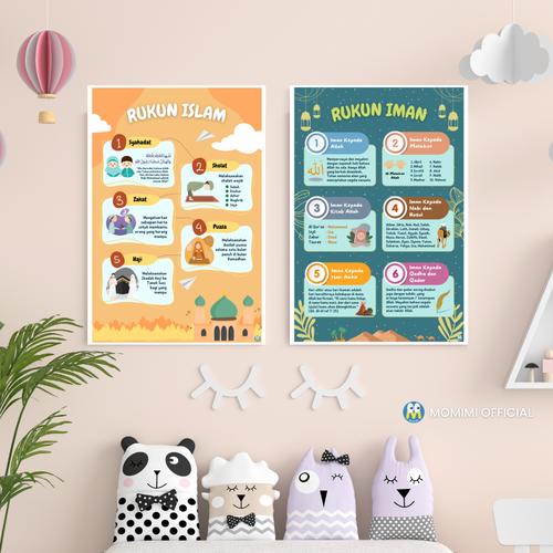 Jual Poster RUKUN ISLAM RUKUN IMAN Poster Edukasi Anak Islami - Kab ...