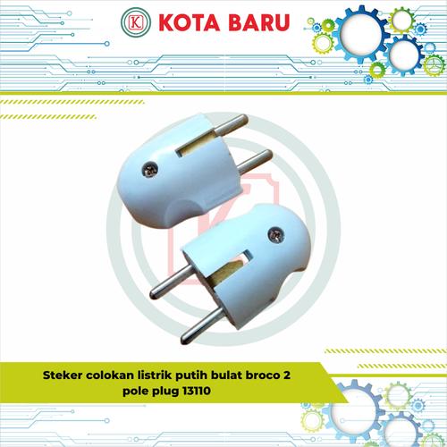 Jual Steker Arde Colokan Listrik Putih Bulat Broco 2 Pole Plug 13310 ...