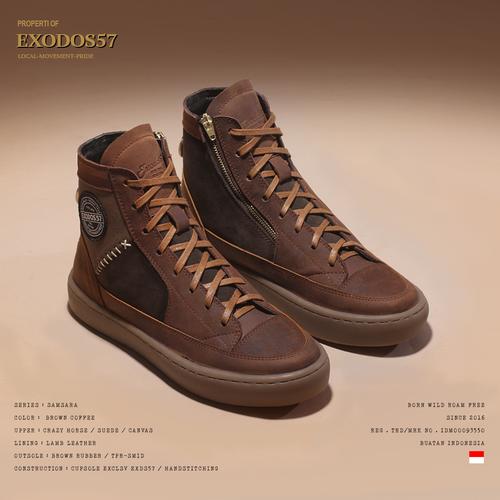 Jual Sepatu Sneakers Kulit Pria Exodos57 Samsara Brown Coffee - 36 ...