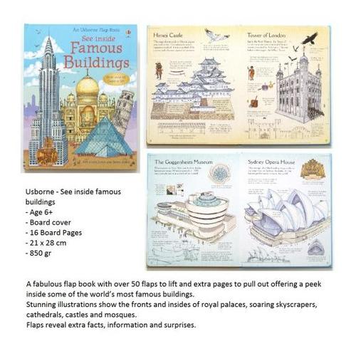 Jual ORIGINAL Usborne Flap Book See Inside Famous Buildings - Leon ...