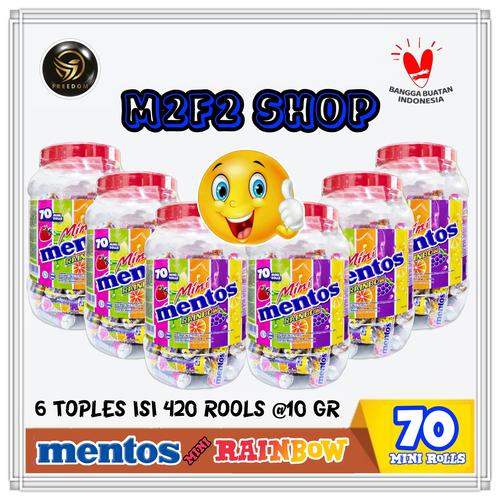 Jual Permen Mentos Mini Rainbow Jar | Toples isi 70 - 700 gr (Harga 6 ...