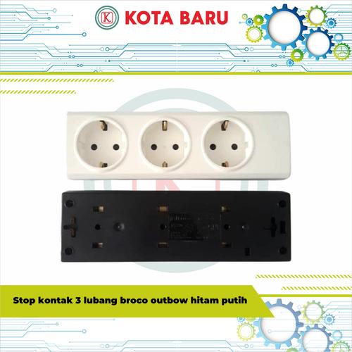 Jual Stop Kontak 3 Lubang Broco Outbow Hitam Putih - Kota Cilegon ...