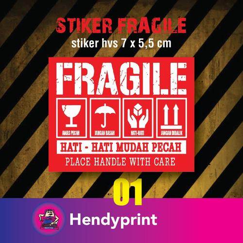 Jual stiker unboxing/stiker fragile/stiker warning - fragile 01 - Kab ...