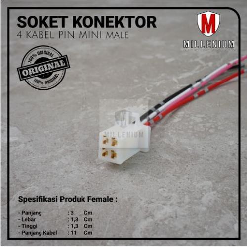 Jual Soket Sambung 4 Pin Kecil / Mini Socket Kabel Konektor Mobil ...
