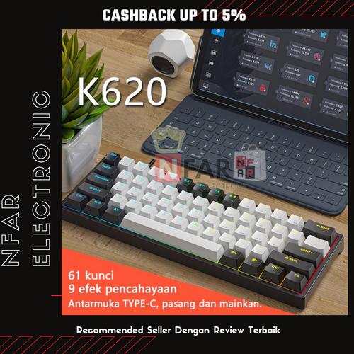 Jual Keyboard Mechanical TKL K620 Type C Keyboard Colourful RGB LED ...