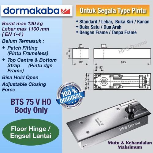 Jual Floor Hinge Dorma BTS 75 V HO Body Only (Engsel Lantai) - Jakarta ...